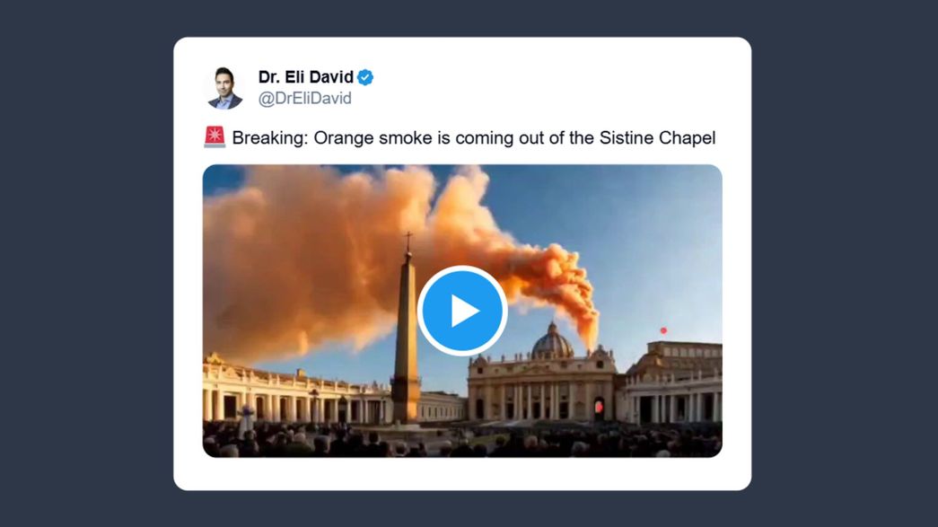 Did orange smoke come out of the Sistine Chapel? AI video debunked as ...