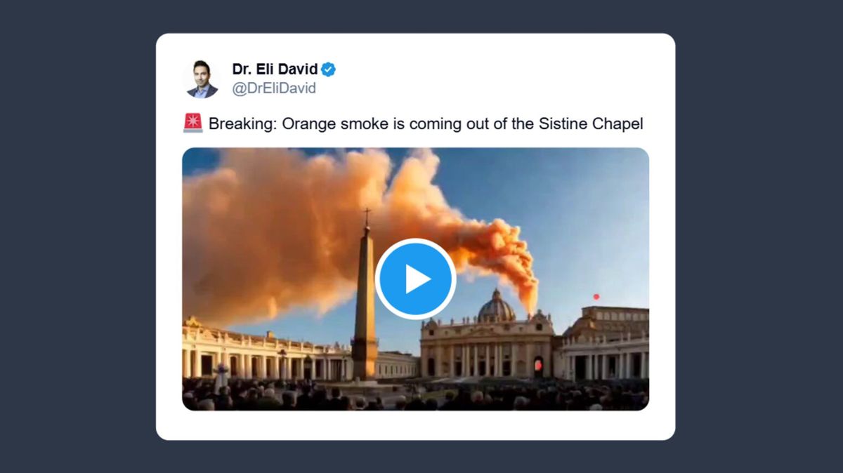 Did orange smoke come out of the Sistine Chapel? AI video debunked as ...