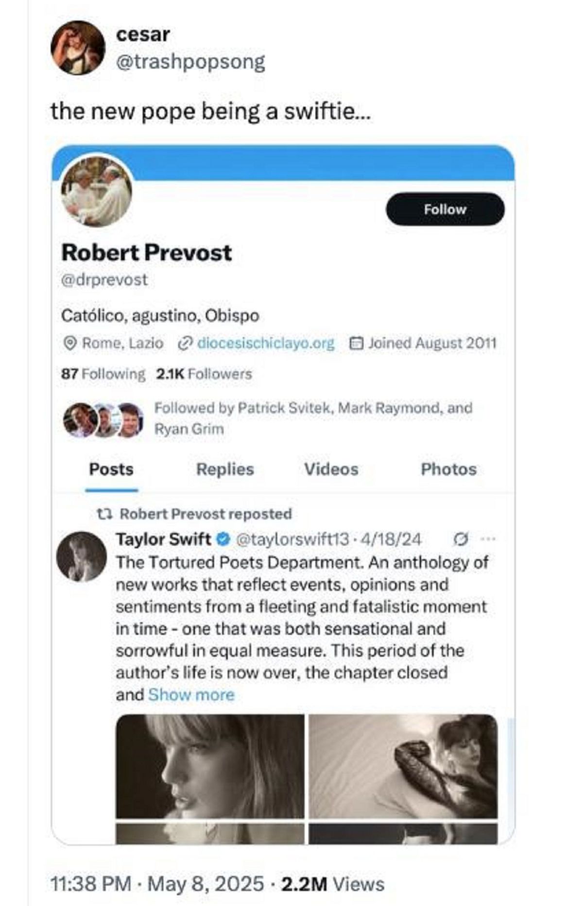 Fact check: Is Pope LEO XIV a swiftie? Viral post claiming Robert ...