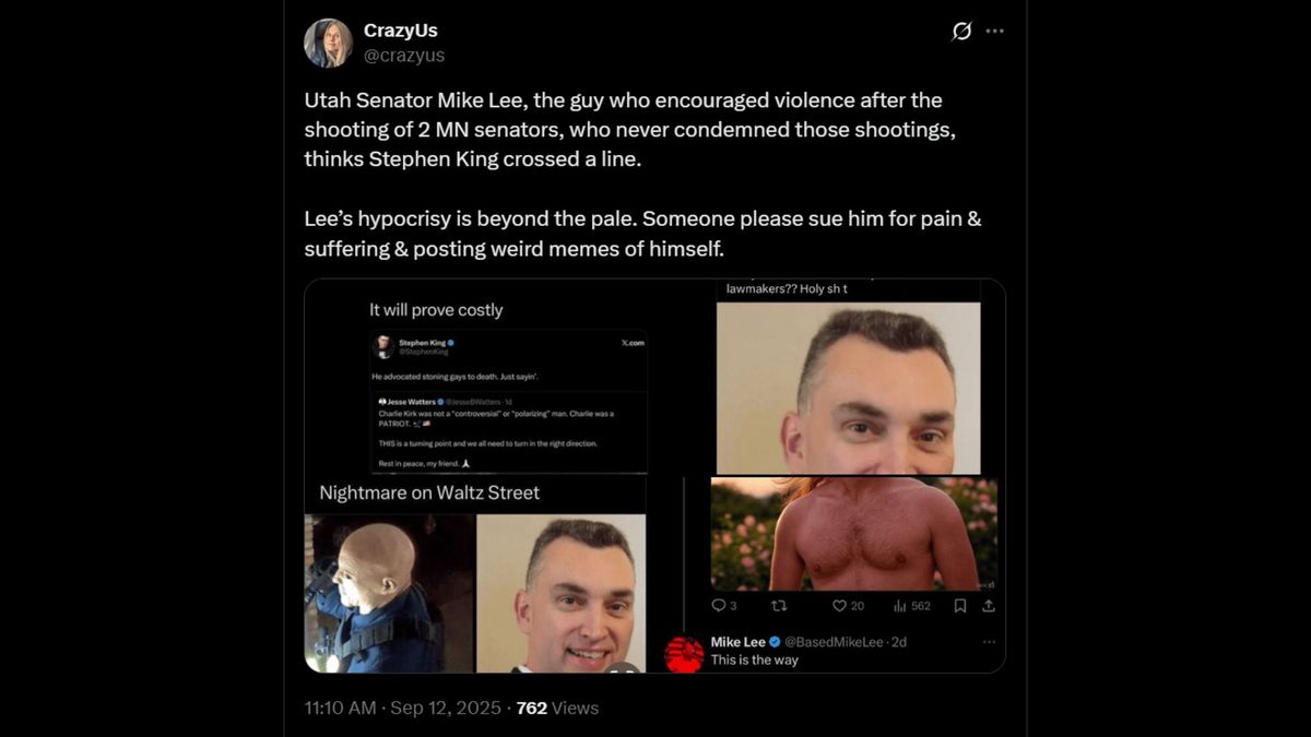 What did Stephen King say about Charlie Kirk? Utah Senator Mike Lee says the author should be ...