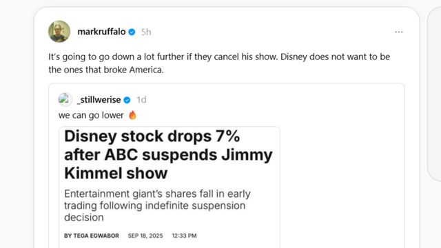 Marvel star Mark Ruffalo claims that Disney will keep losing money if ...