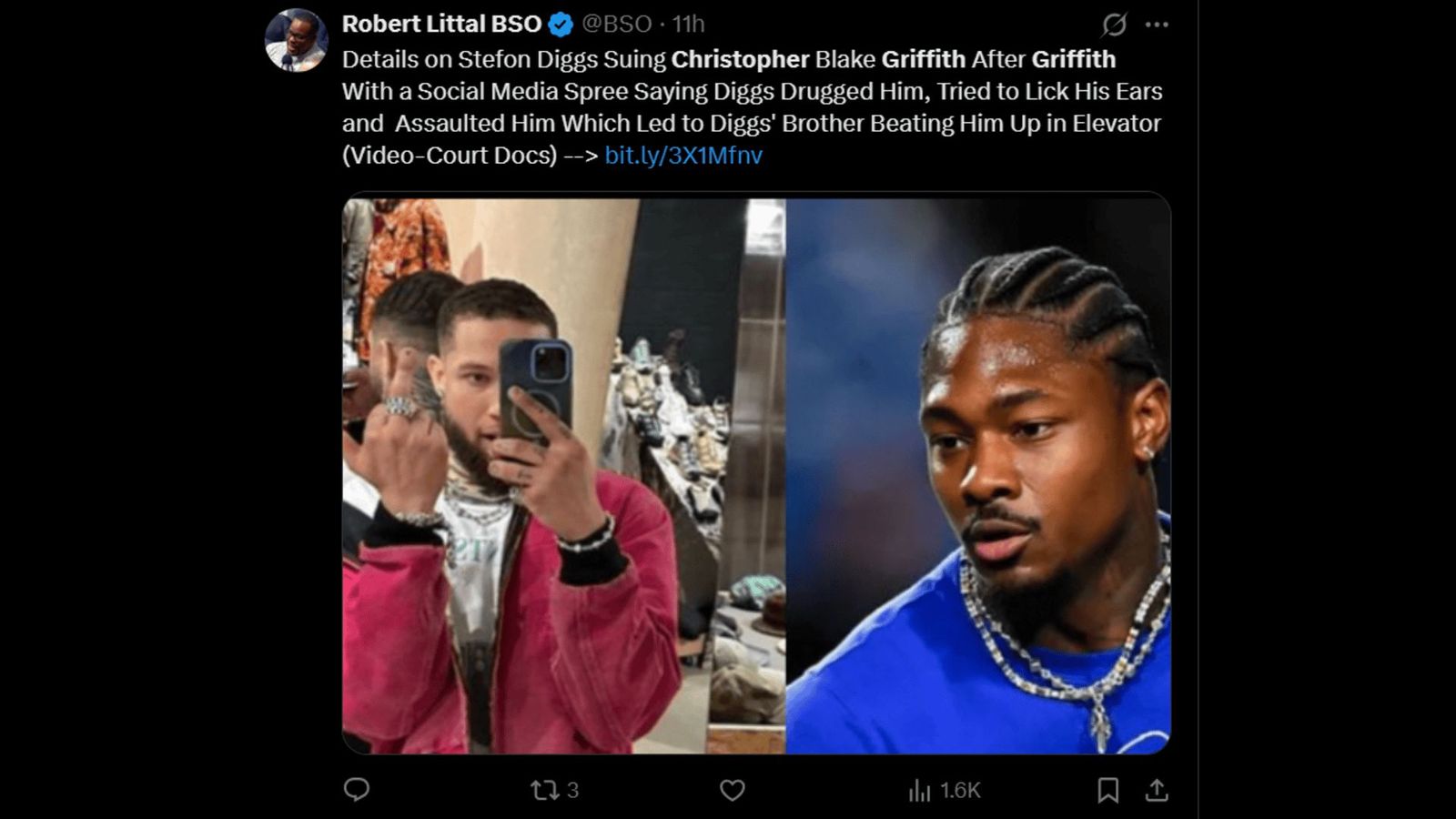 Who is Christopher Blake Griffith and what did he say? Stefon Diggs ...