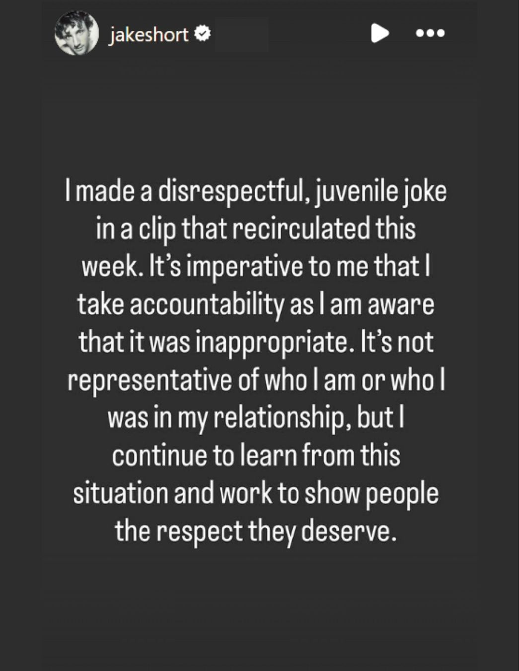 "It's imperative that I take accountability": Jake Short breaks silence ...